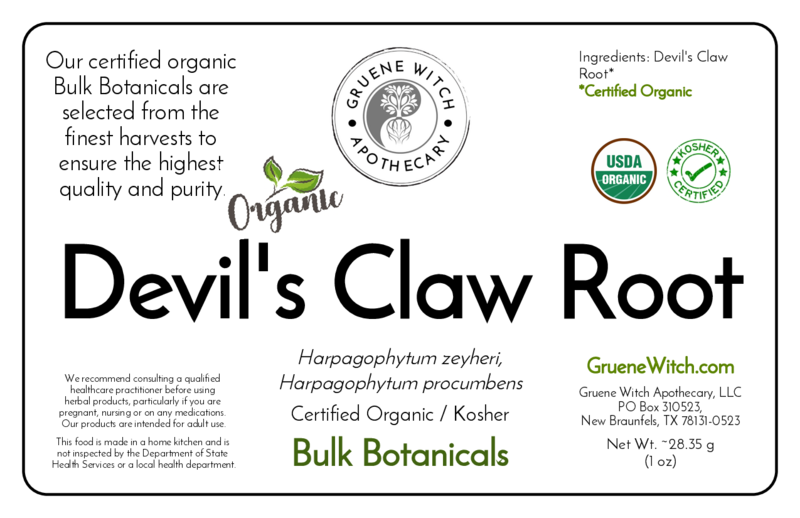 Bulk Botanicals - Devil's Claw Root – Gruene Witch Apothecary